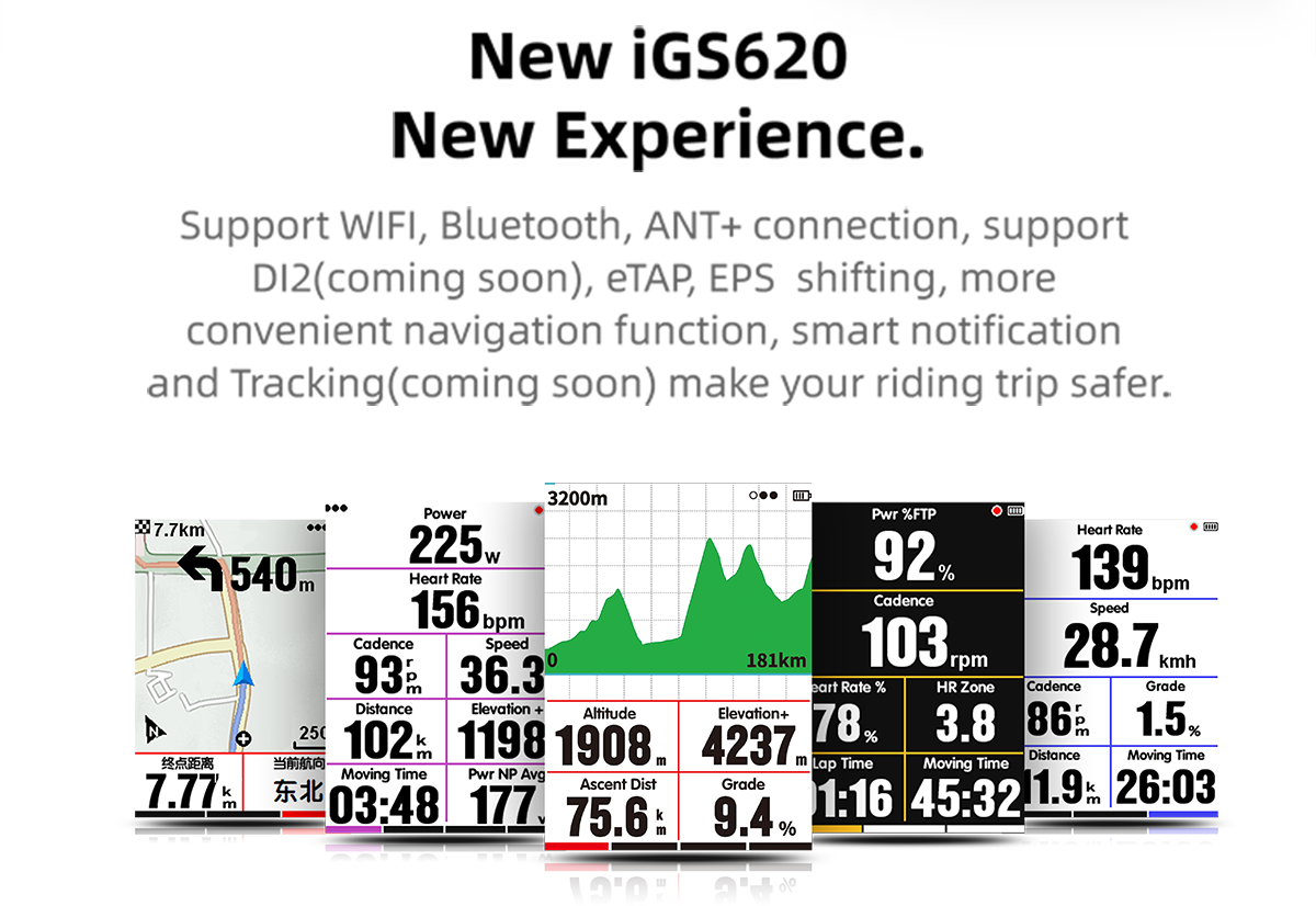 iGPSPORT iGS620 / 520 GPS Bike Navigation Computer Speedometer – Cycle ...